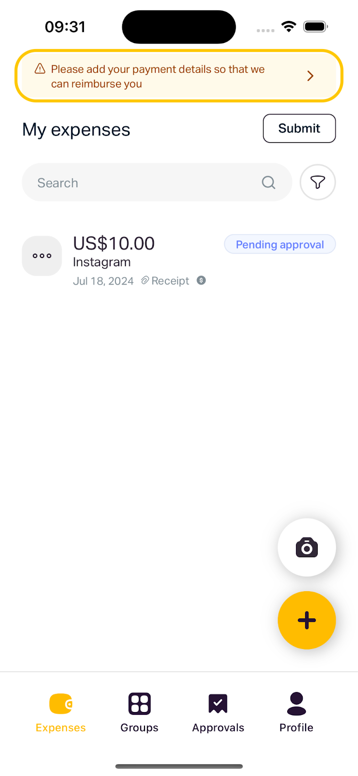 Create and submit expenses – Tipalti