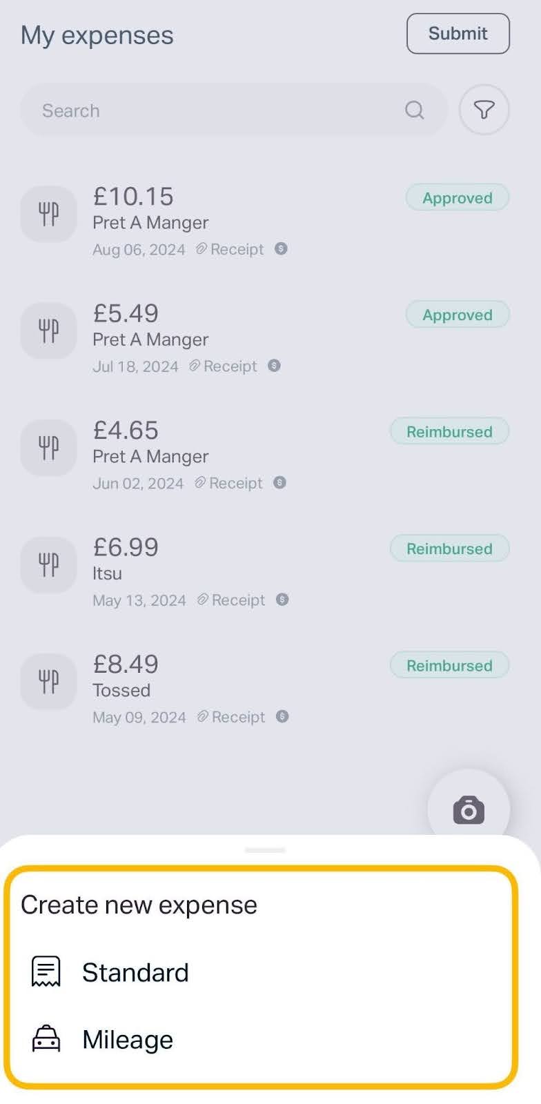Create and submit expenses – Tipalti