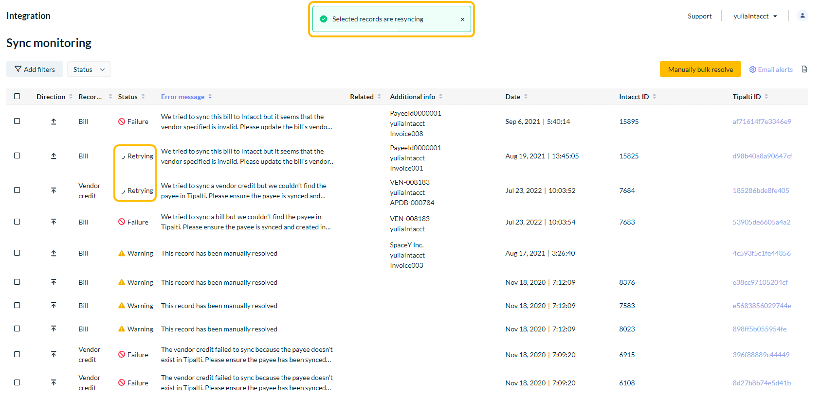 Integration workflow – Tipalti