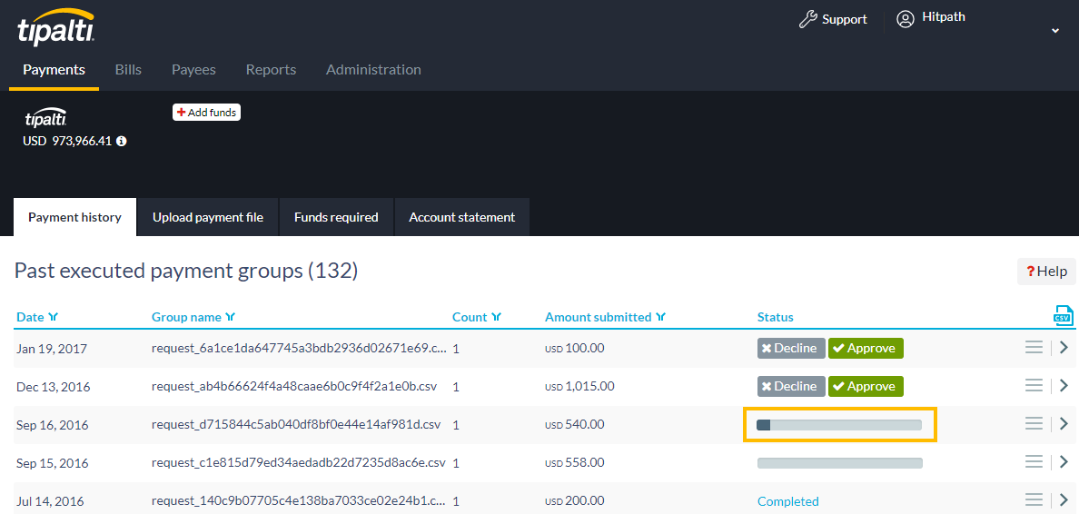 Payer View – Tipalti