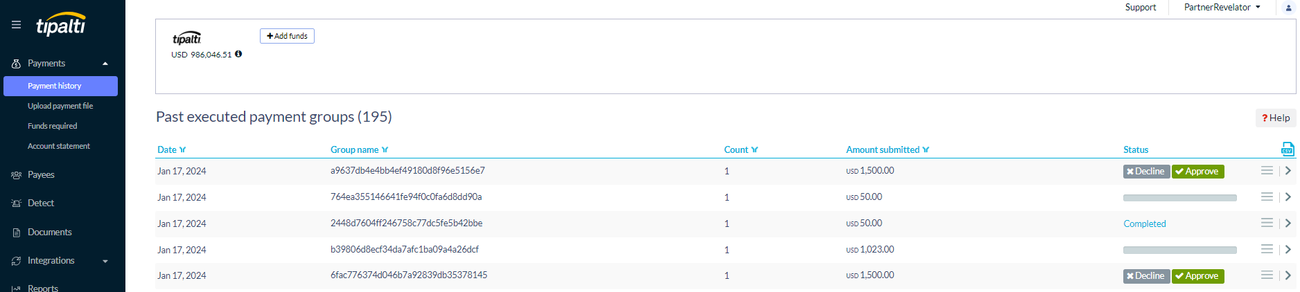 Payments workflow – Tipalti
