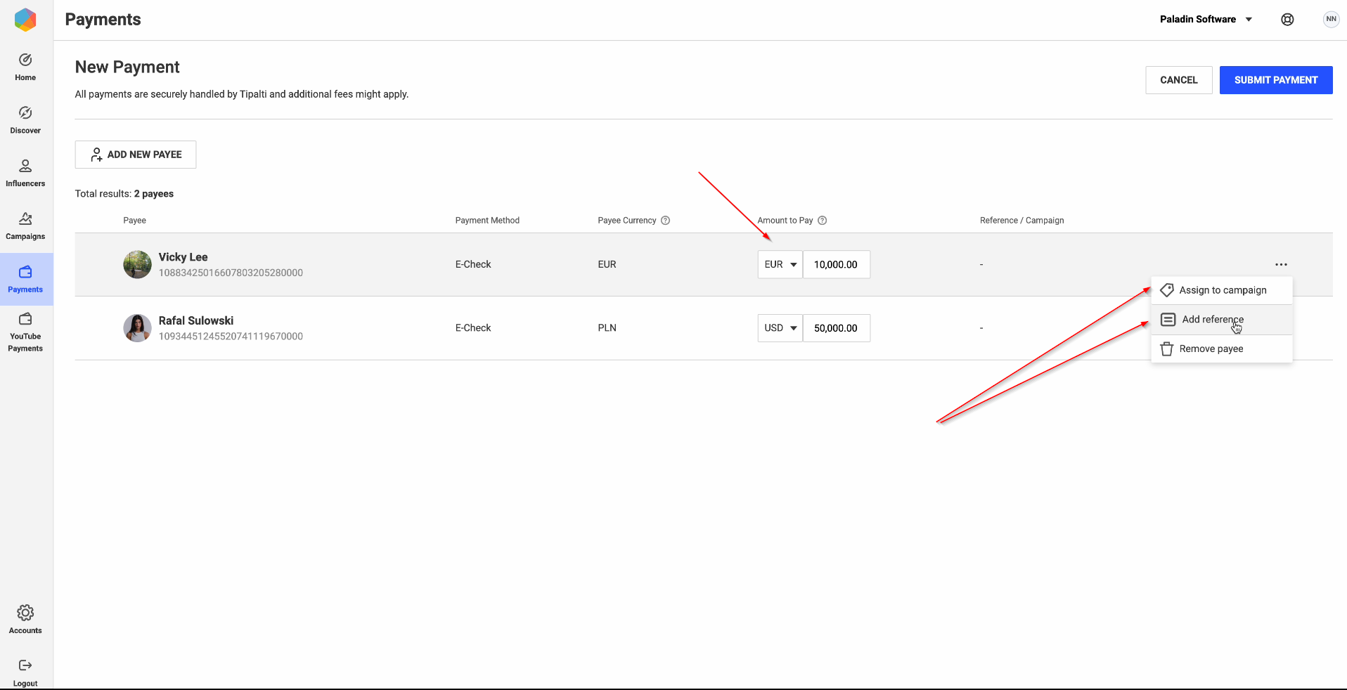 Payments workflow – Tipalti