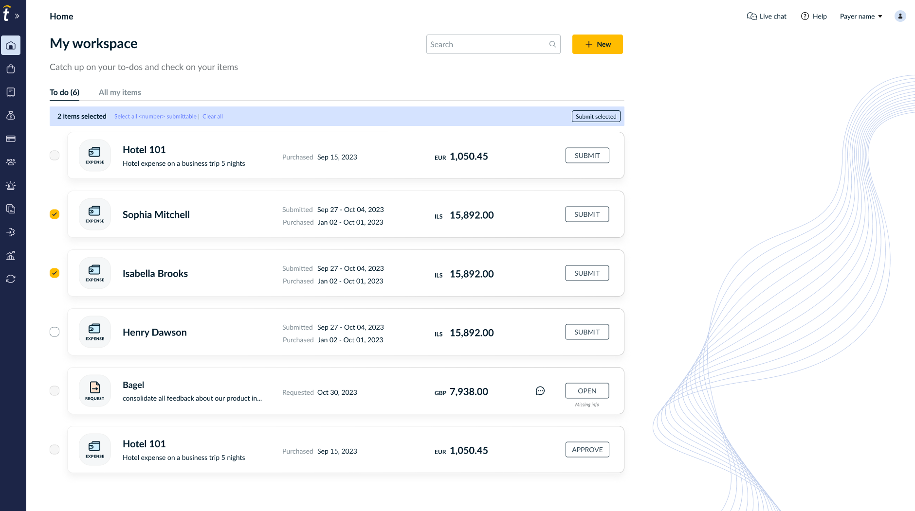 Create and submit expenses – Tipalti